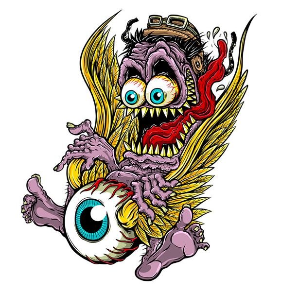 Lethal Threat Monster Flying Eyeball Sticker, 5,95